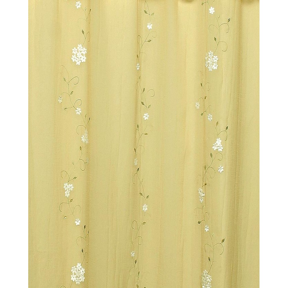 Creative Linens Daisy Embroidered Floral Fabric Shower Curtain with ...
